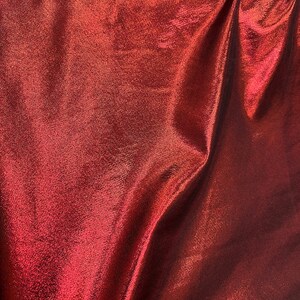 Red Medium Weight Metallic Knit Two Way Stretch Polyester Spandex Lame ...