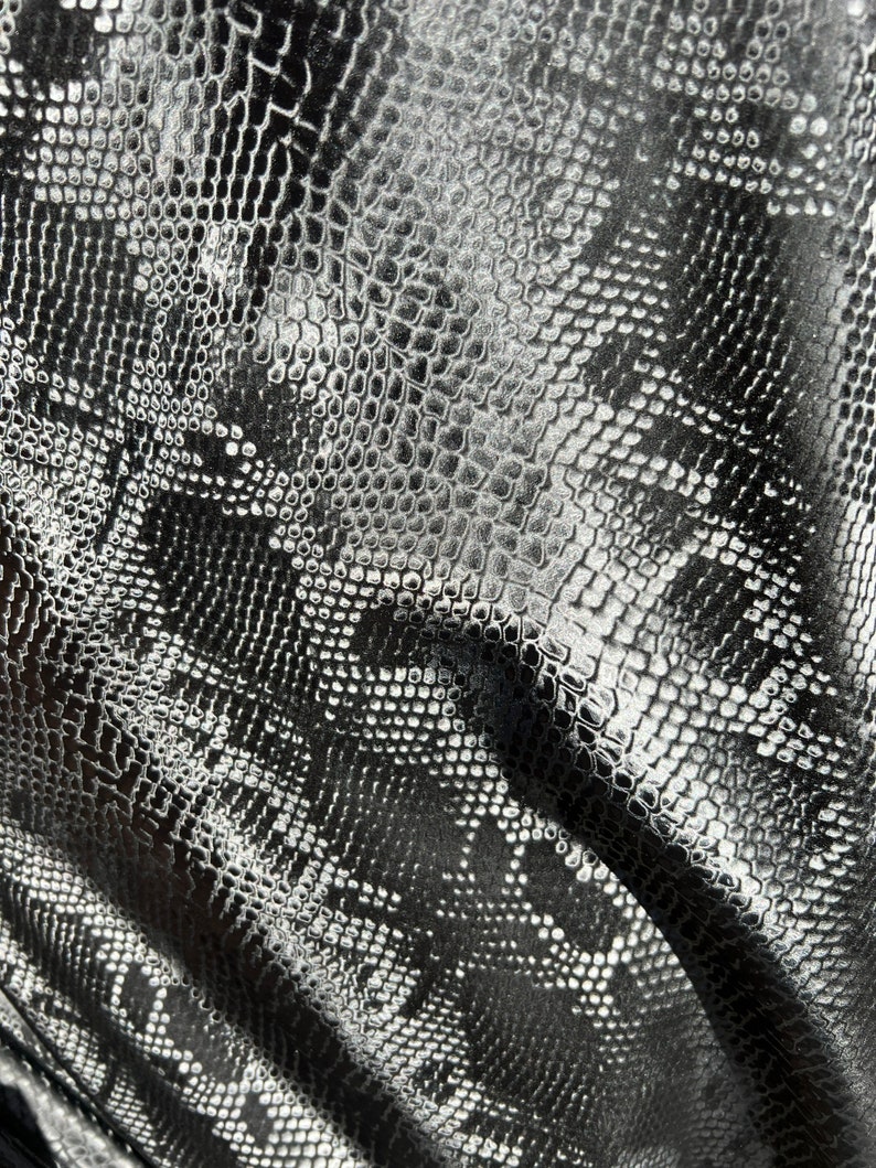 Black Snake Skin Pattern on Stretch Polyurethane Coated - Etsy