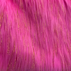 Luxury Shag Long Pile Faux Fur Fabric With Metallic Tinsel Strands, 60 ...