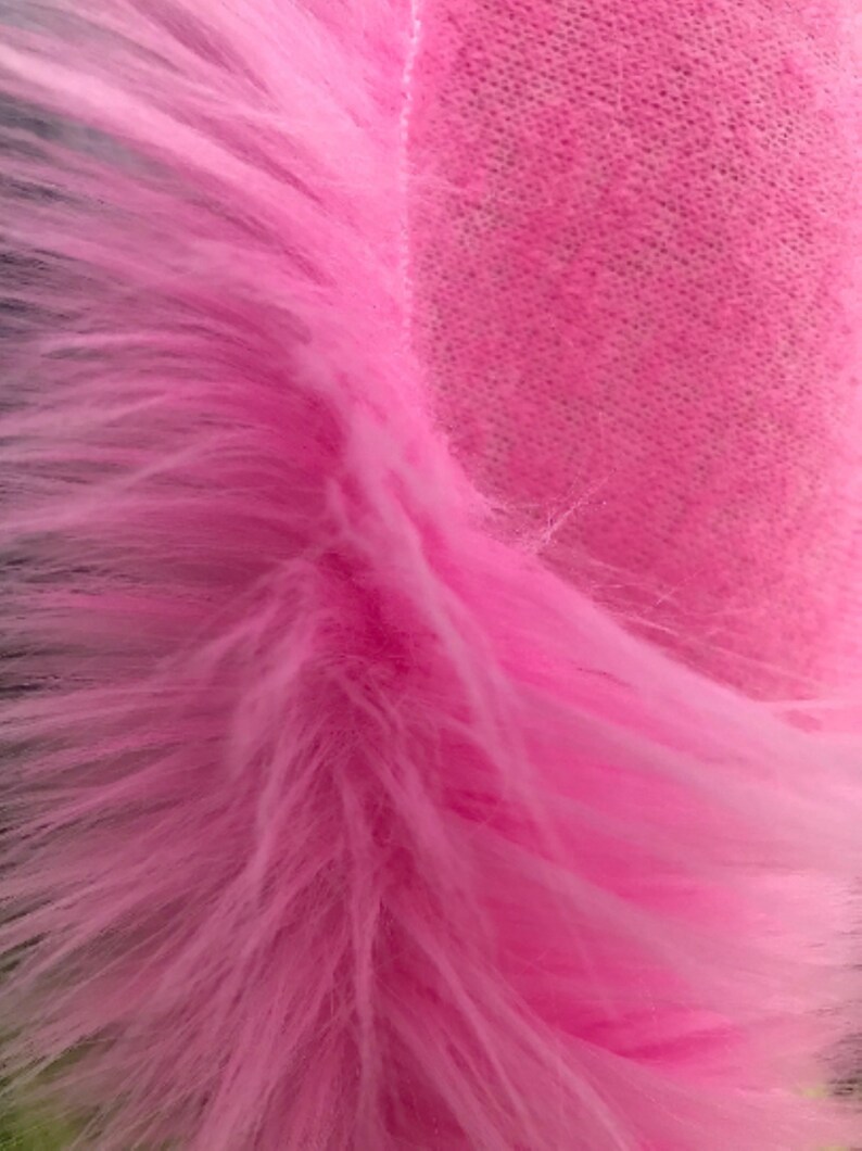 Bubblegum Pink Luxury Shag Faux Fur Fabric by the Yard | Etsy