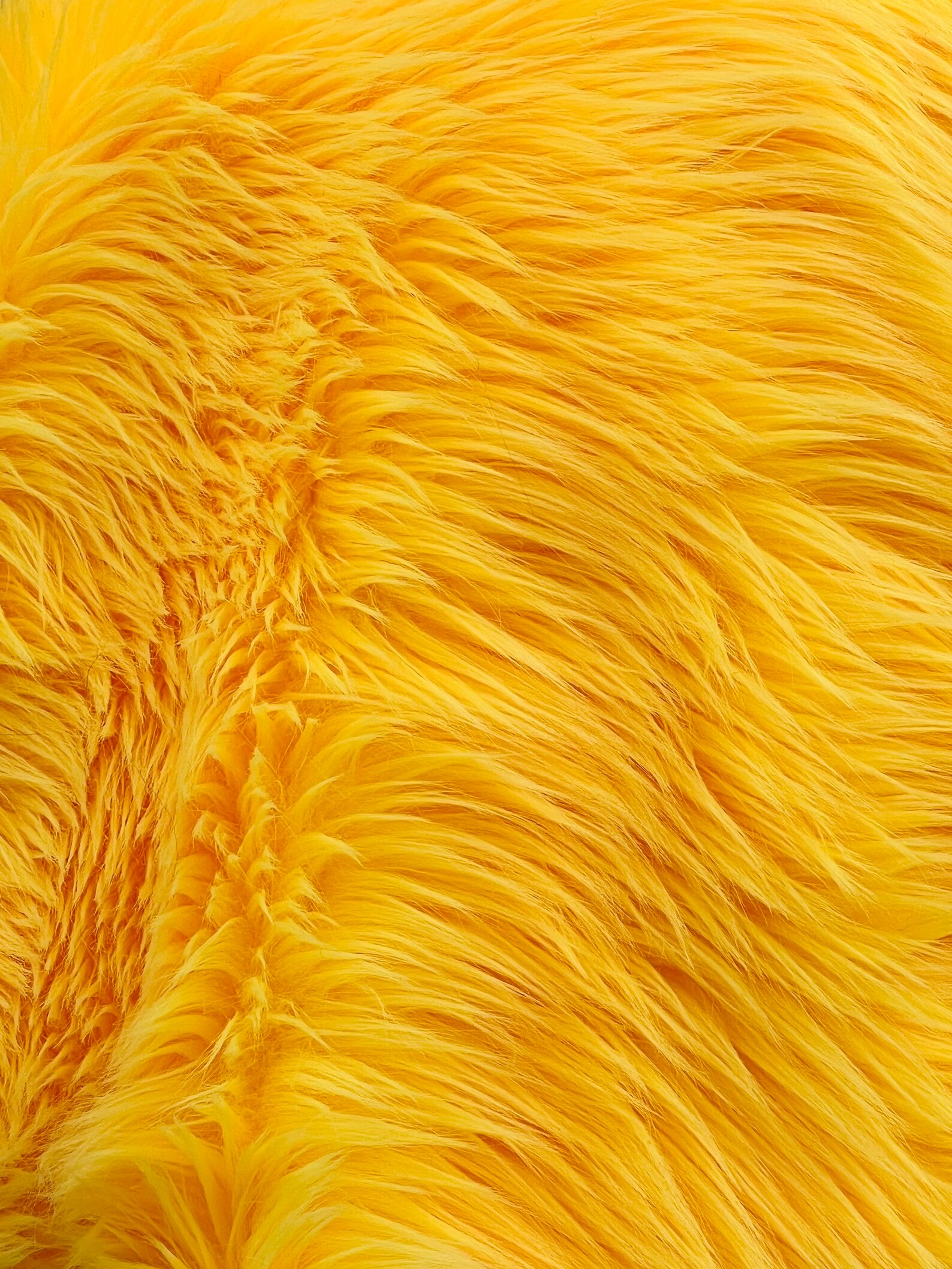 Neon Yellow Luxury Shag Faux Fur Fabric by the Yard 60" Wide, Shaggy ...