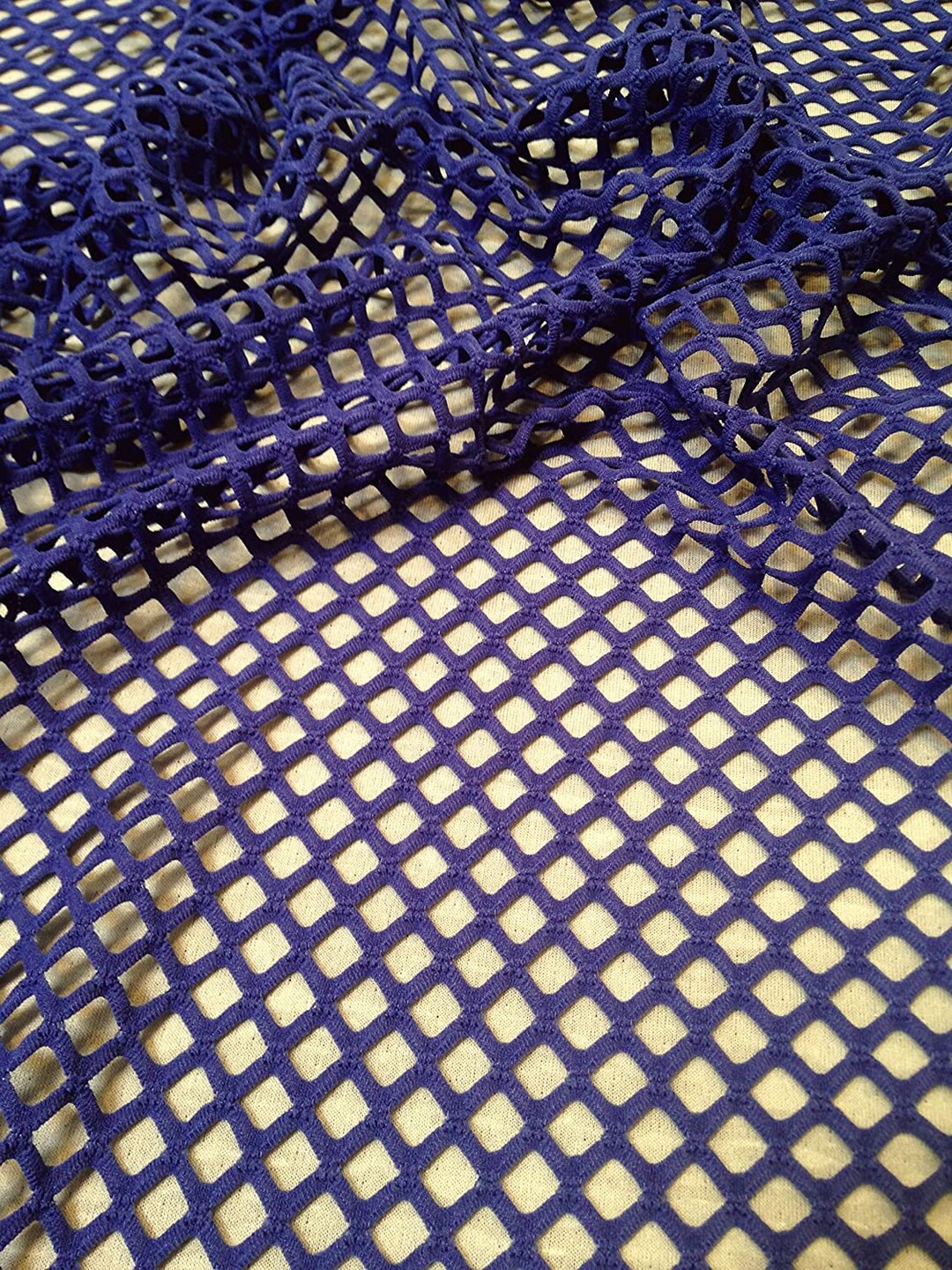 Purple Two Way Stretch Big Hole Fishnet Diamond Mesh Fabric by the Yard ...