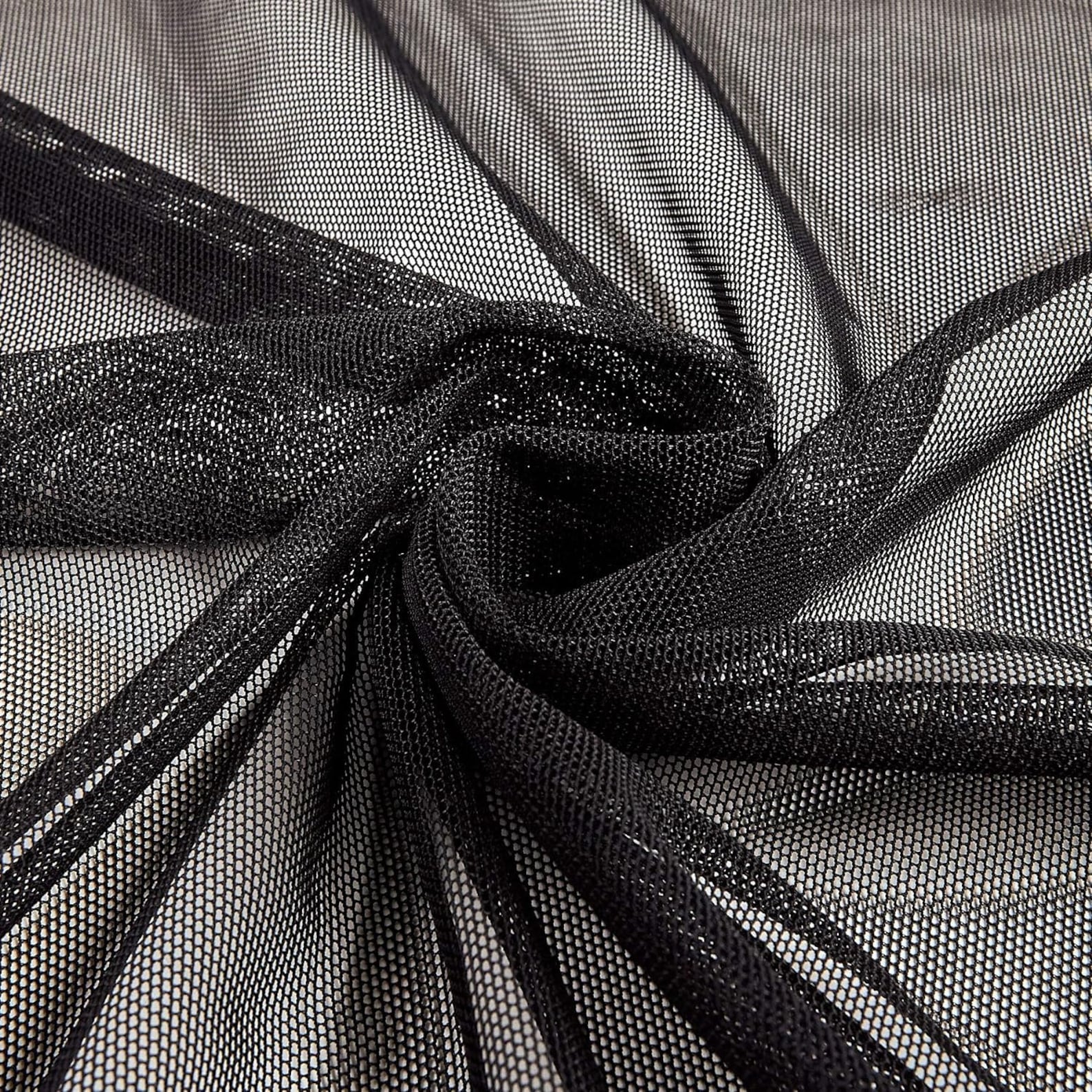 Solid Black Four Way Stretch Nylon Power Mesh Fabric by the Yard, 60 ...