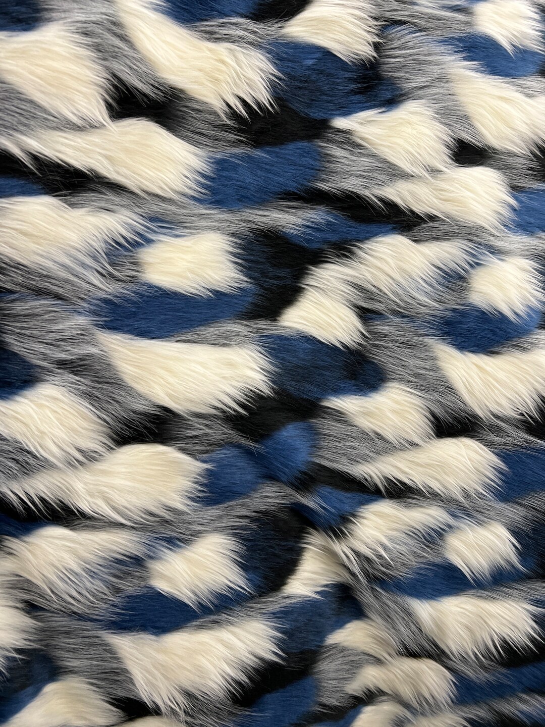 Multicolor Puzzled Patches Luxury Shag Faux Fur Fabric by the Yard 60 ...