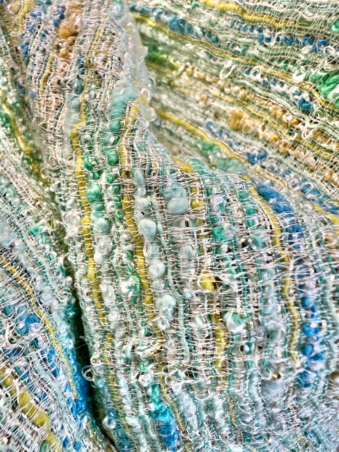 Multicolored Metallic Chenille Tweed Boucle Suiting Fabric by the Yard ...