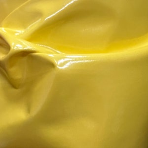Shiny Yellow 4-way Stretch Vinyl Latex Fabric by the Yard, 60" Wide ...