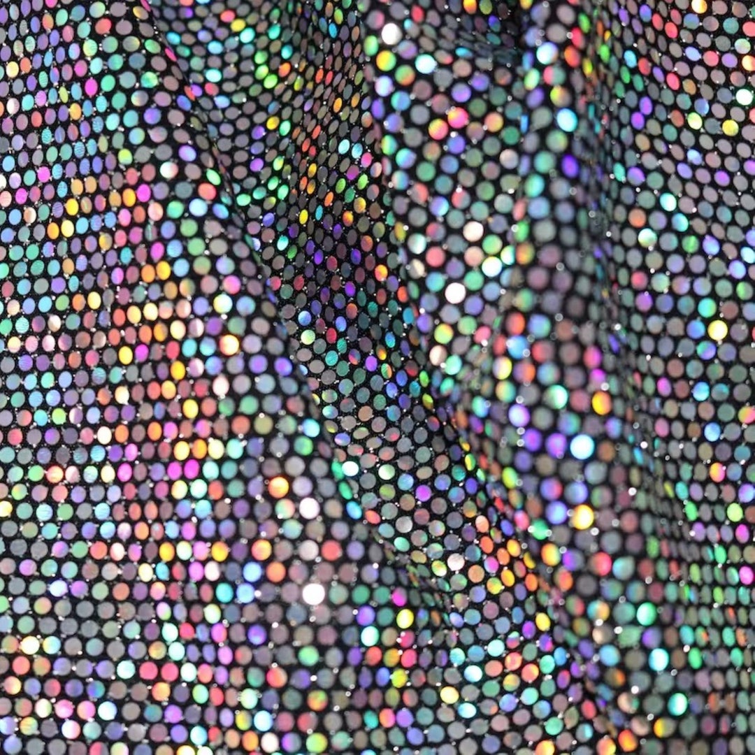 Two-way Stretch Metallic Silver Hologram Sequins Knit Fabric by the ...