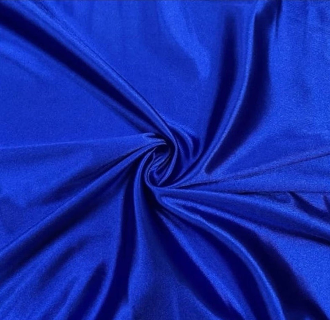 Royal Blue Silky Stretch Charmeuse Satin, Soft Silky Fabric by the Yard ...