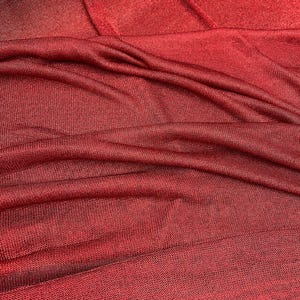 Stretch Metallic Ruby Red Mesh Chainmail Fabric, 60" Wide, Sheer, 2-way ...