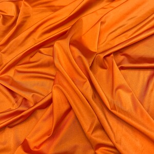 Solid Shiny Orange Four Way Stretch Nylon Spandex Fabric by the Yard ...