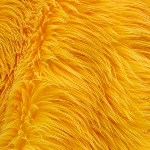 Neon Yellow Luxury Shag Faux Fur Fabric by the Yard 60" Wide, Shaggy ...