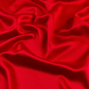 Red Silky Stretch Charmeuse Satin, Soft Silky Fabric by the Yard, 60 ...