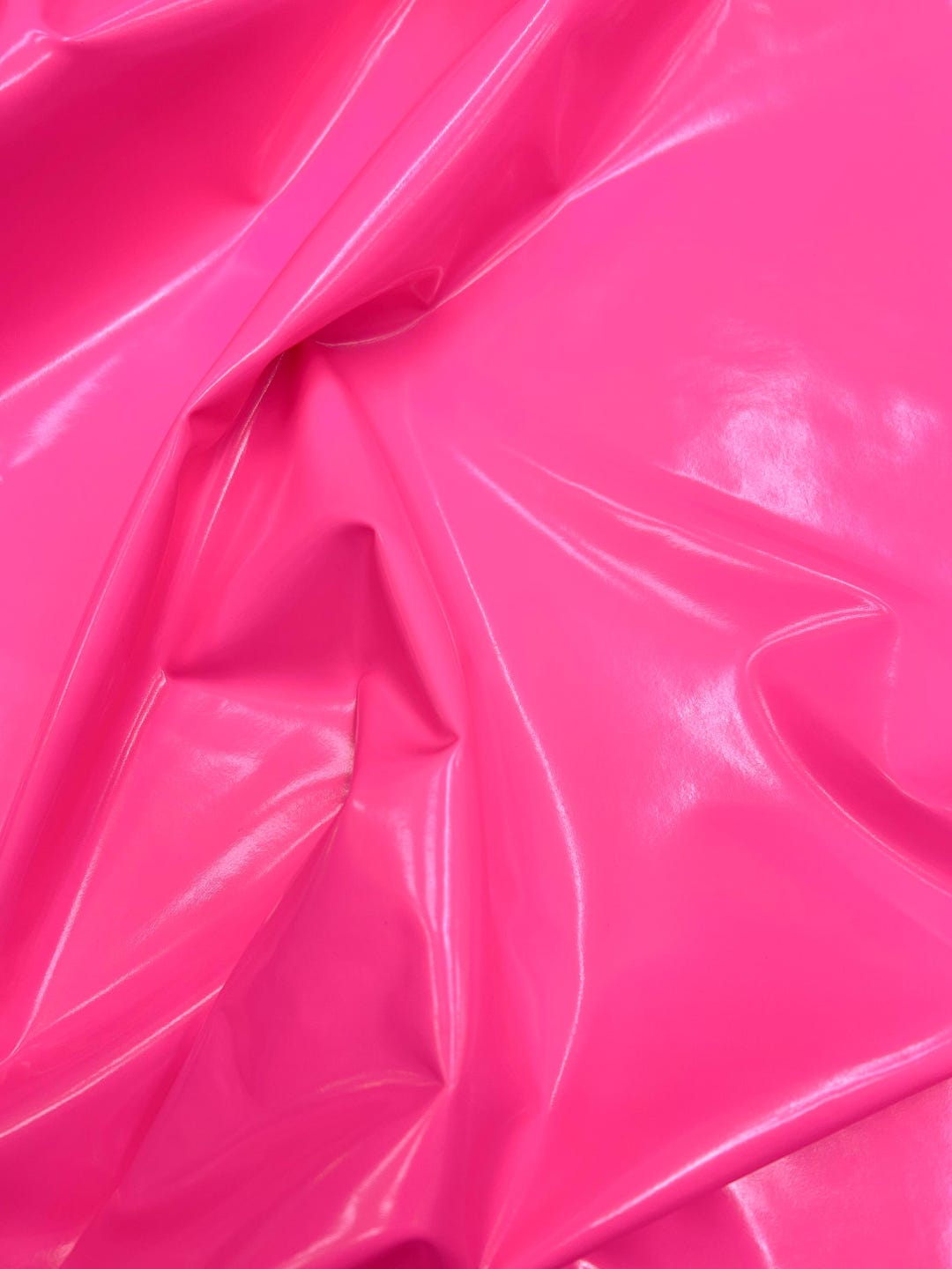 Shiny Neon Pink Stretch Vinyl Latex Fabric by the Yard, 60" Wide, DIY ...