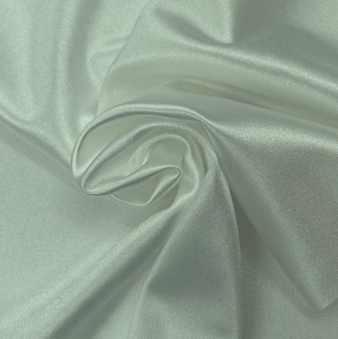 Solid Shiny off White Two Way Stretch Polyester Spandex Super Satin ...