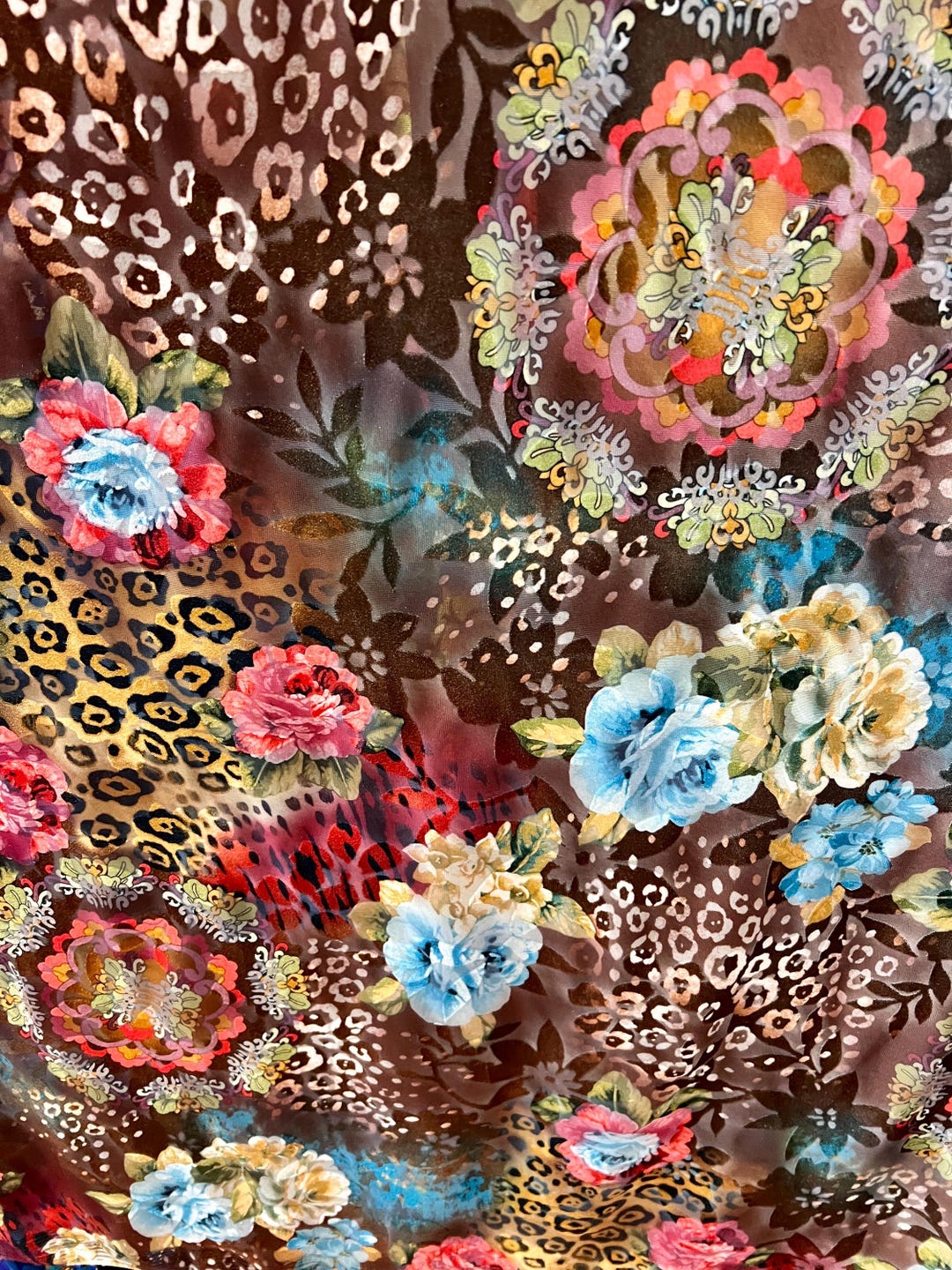 Floral Stretch Velvet Burnout Fabric by the Yard, 60" Wide, Costume ...