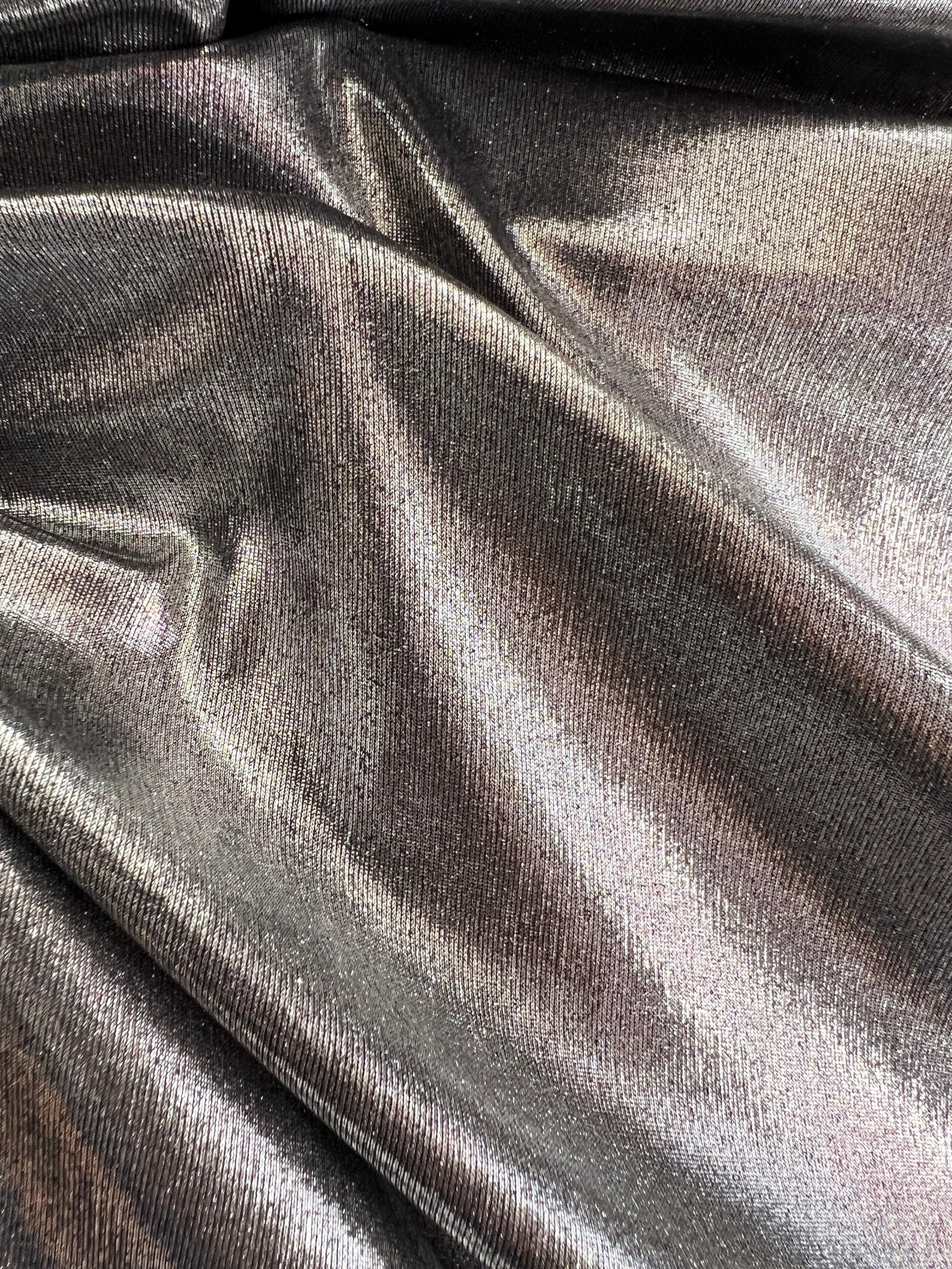 Silver Medium Weight Metallic Knit Slinky Two Way Stretch Fabric by the ...