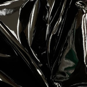 Shiny Black Four Way Stretch Vinyl Latex Fabric by the Yard, 60" Wide ...