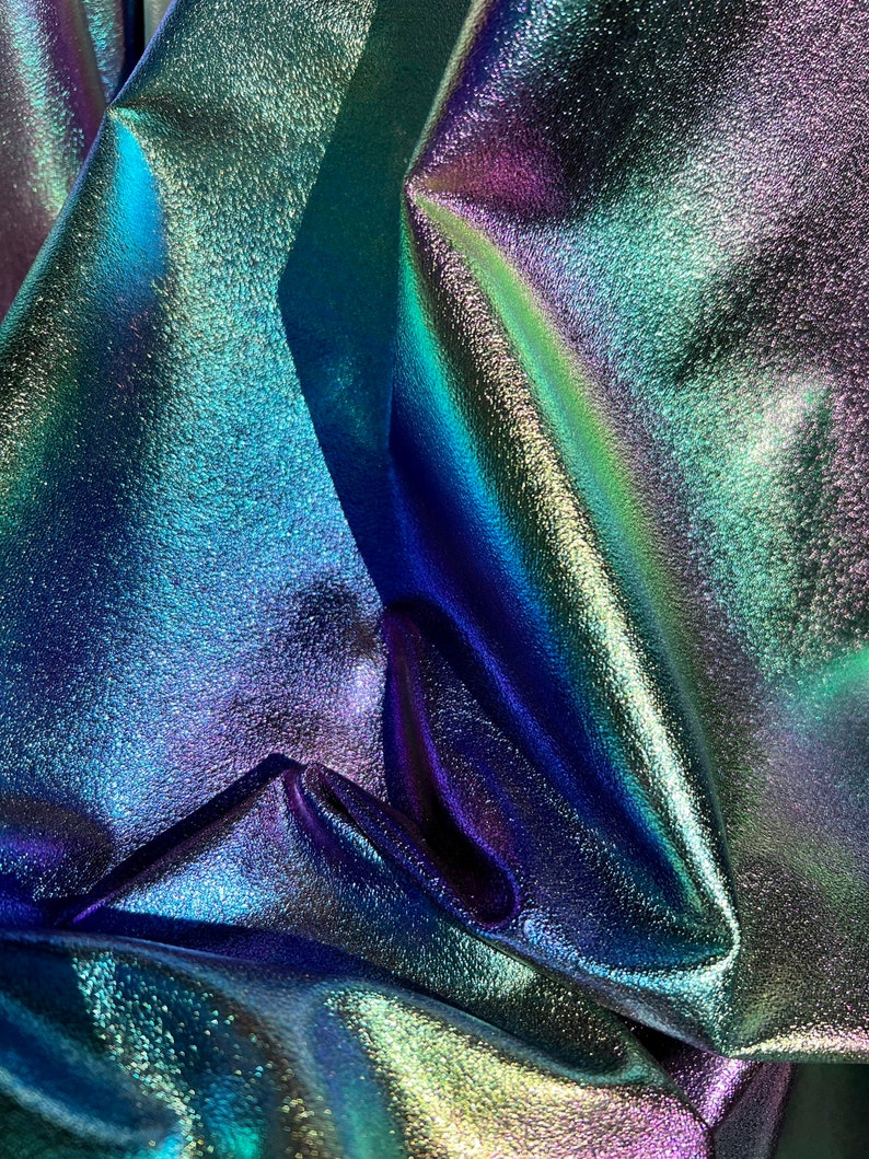 Lightweight Metallic Knit One Way Stretch Rainbow Foil Fabric by the ...