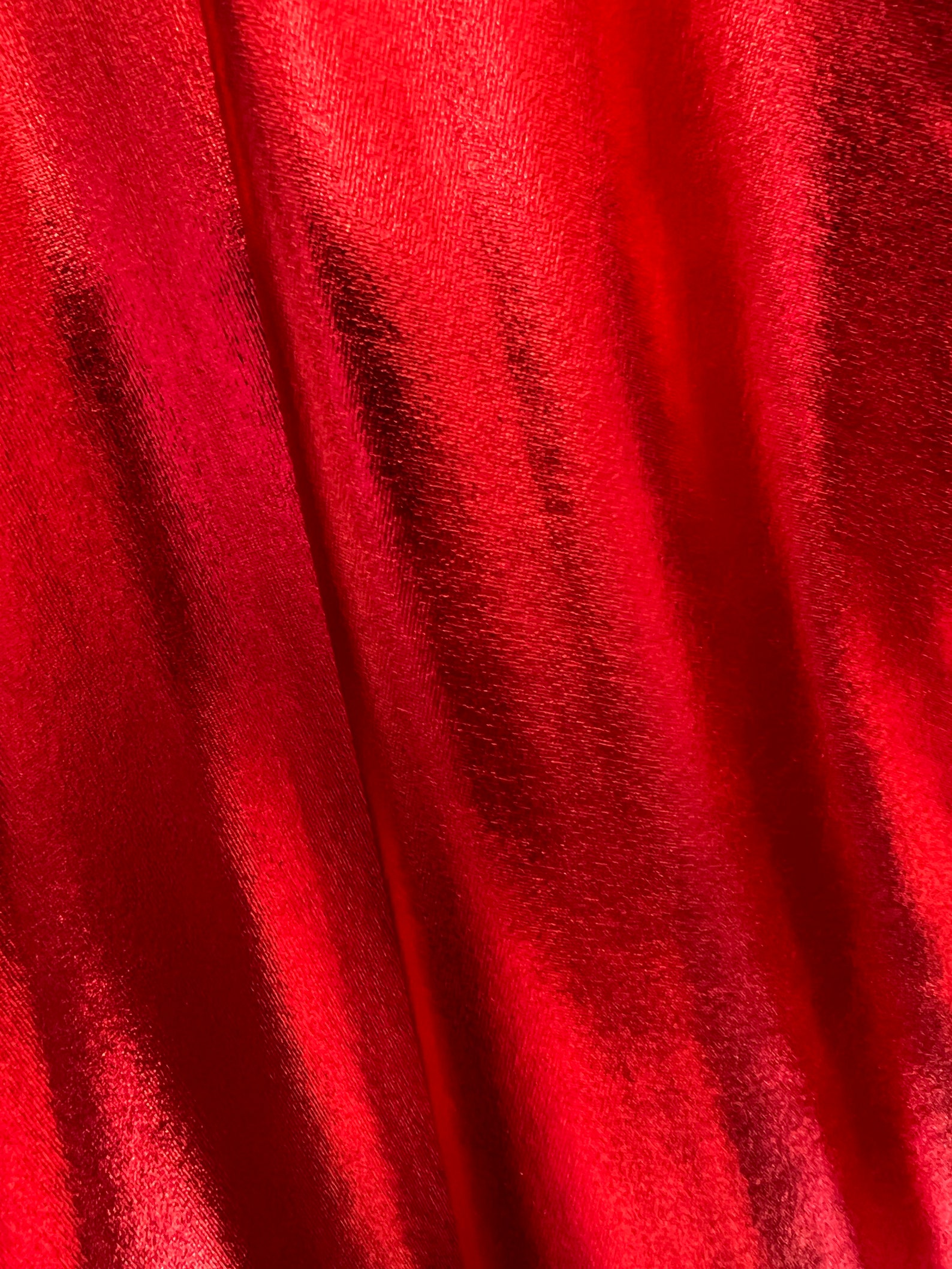 Metallic Red Foil Lame Four Way Stretch Polyester Spandex Fabric by the ...