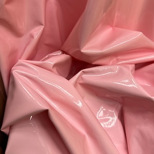 Shiny Pink Stretch Vinyl Latex Fabric by the Yard, 60" Wide, DIY ...
