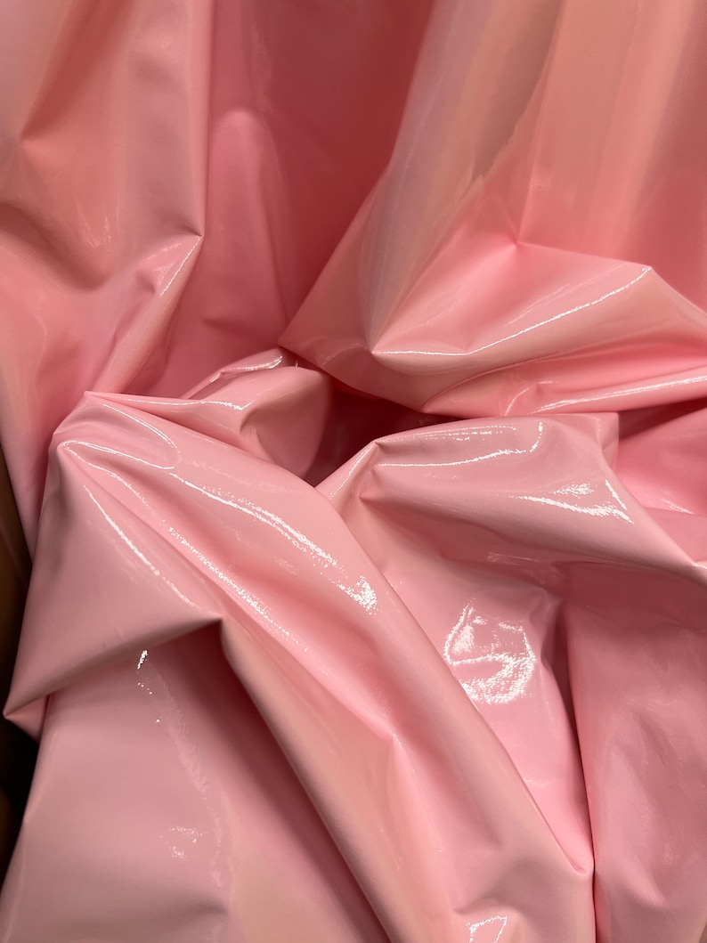Shiny Pink Stretch Vinyl Latex Fabric by the Yard, 60" Wide, DIY ...