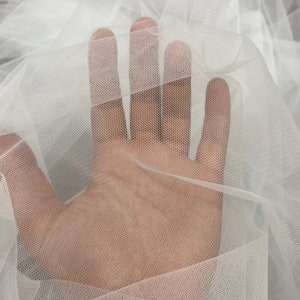 Solid White Two Way Stretch Nylon English Net Fabric by the Yard, 60 ...