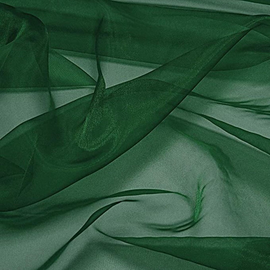 Hunter Green Organza Fabric by the Yard, 60” Wide, Decoration, Table ...