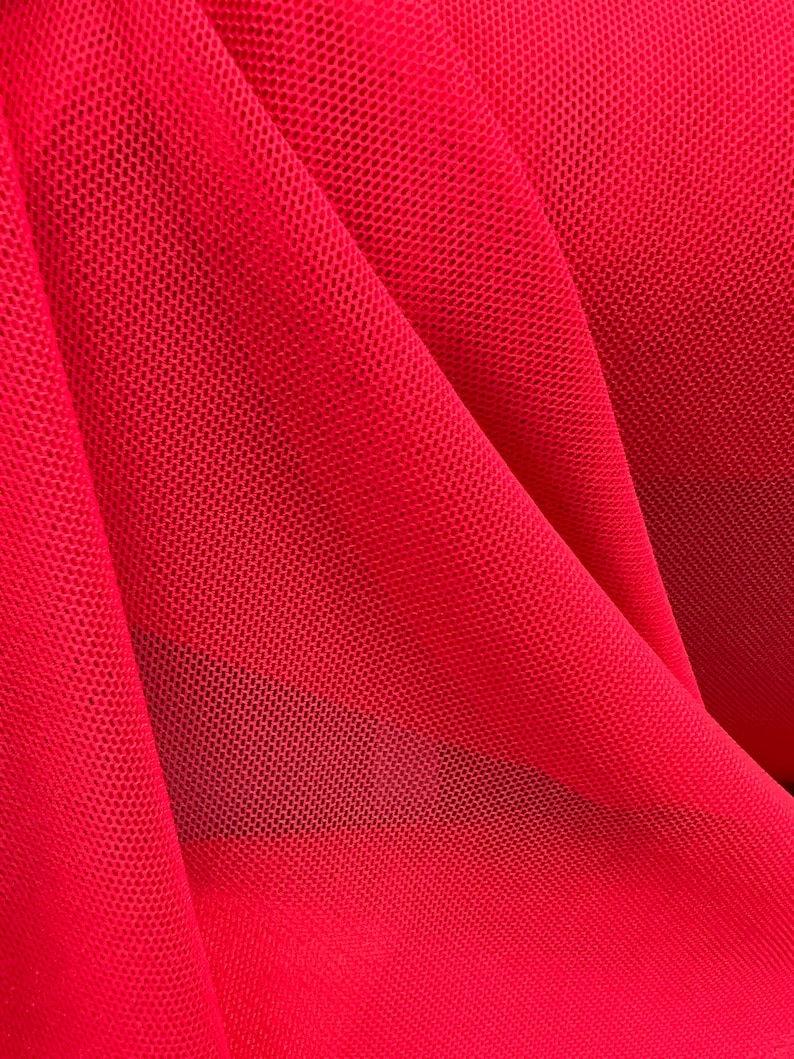 Solid Red Four Way Stretch Nylon Power Mesh Fabric by the Yard, 60 ...