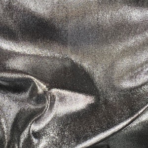 Silver Medium Weight Metallic Knit Slinky Two Way Stretch Fabric by the ...