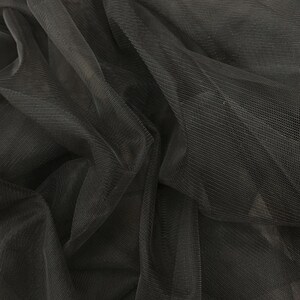 Solid Black Two Way Stretch Nylon English Net Mesh Fabric by the Yard ...