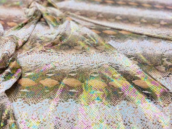 Iridescent Snake Skin Print on Two Way Stretch Polyester | Etsy