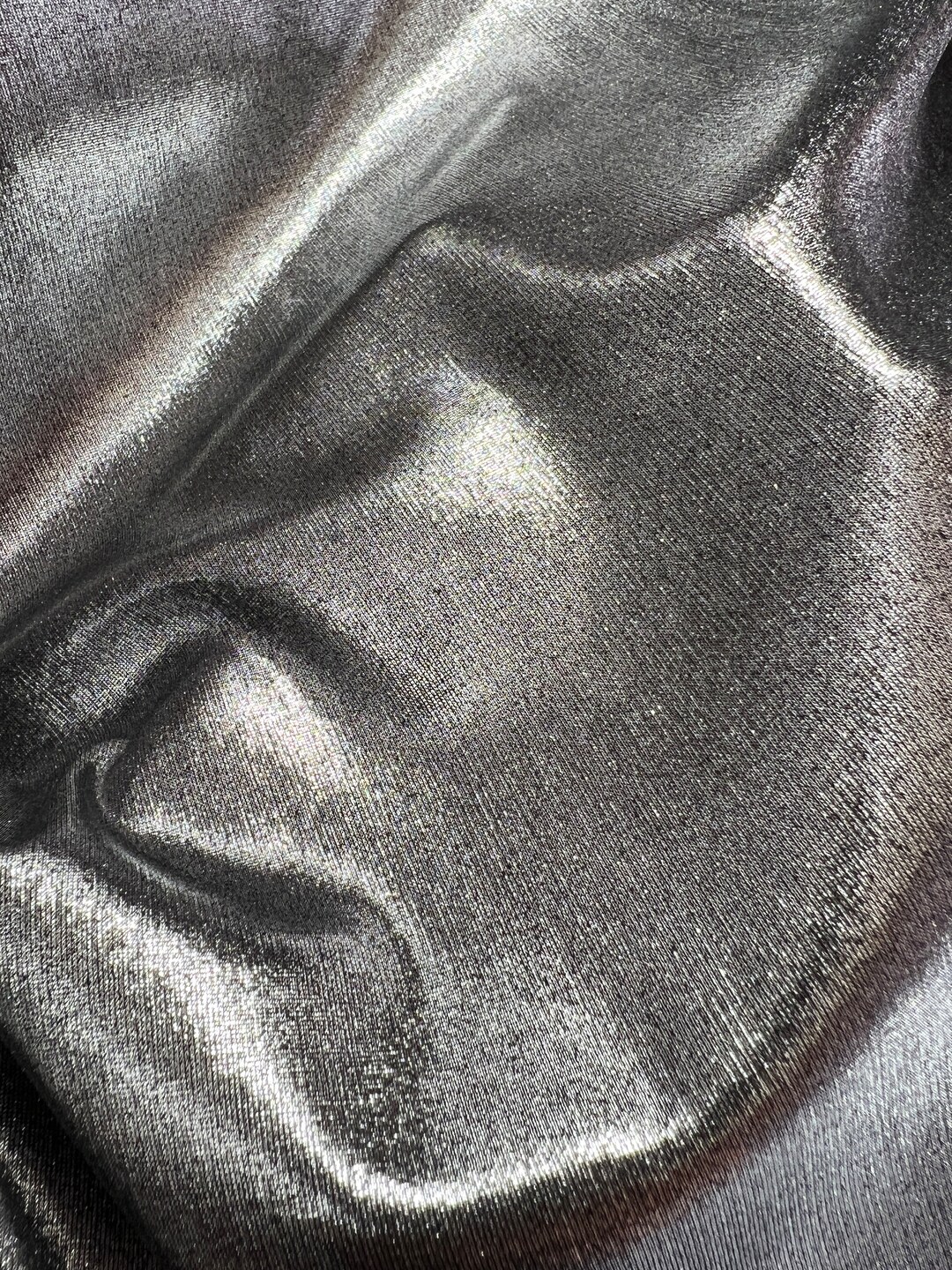 Silver Medium Weight Metallic Knit Slinky Two Way Stretch Fabric by the ...