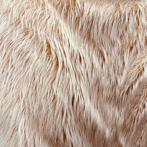 Latte Luxury Shag Faux Fur Fabric by the Yard 60" Wide, Shaggy, Long ...