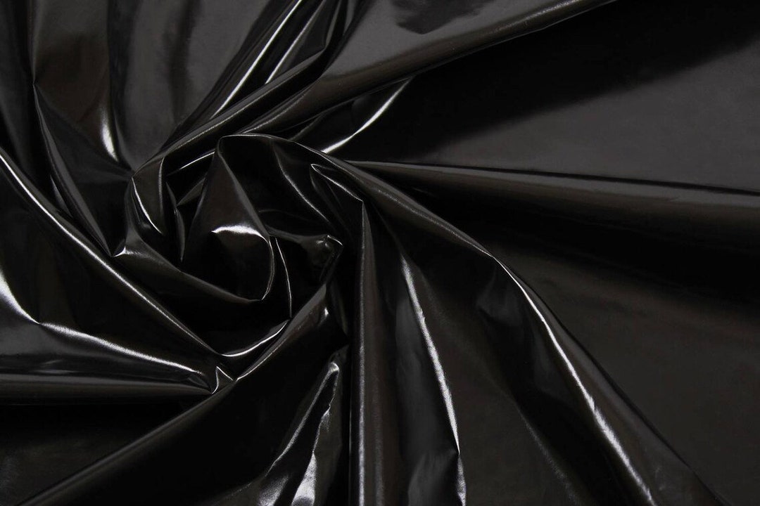 Shiny Black Four Way Stretch Vinyl Latex Fabric by the Yard, 60" Wide ...