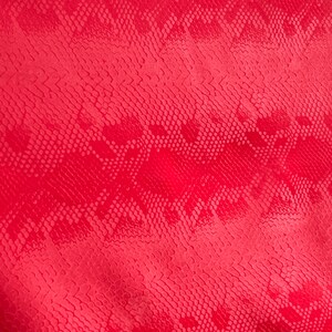 Red Snake Skin Pattern on Stretch Polyurethane Coated Polyester Spandex ...