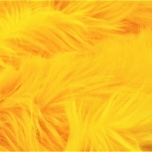 Yellow Luxury Shag Faux Fur Fabric by the Yard 60" Wide, Shaggy, Long ...