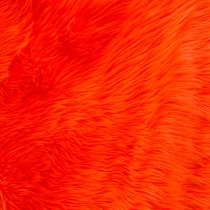 Neon Orange Luxury Shag Faux Fur Fabric by the Yard 60" Wide, Shaggy ...