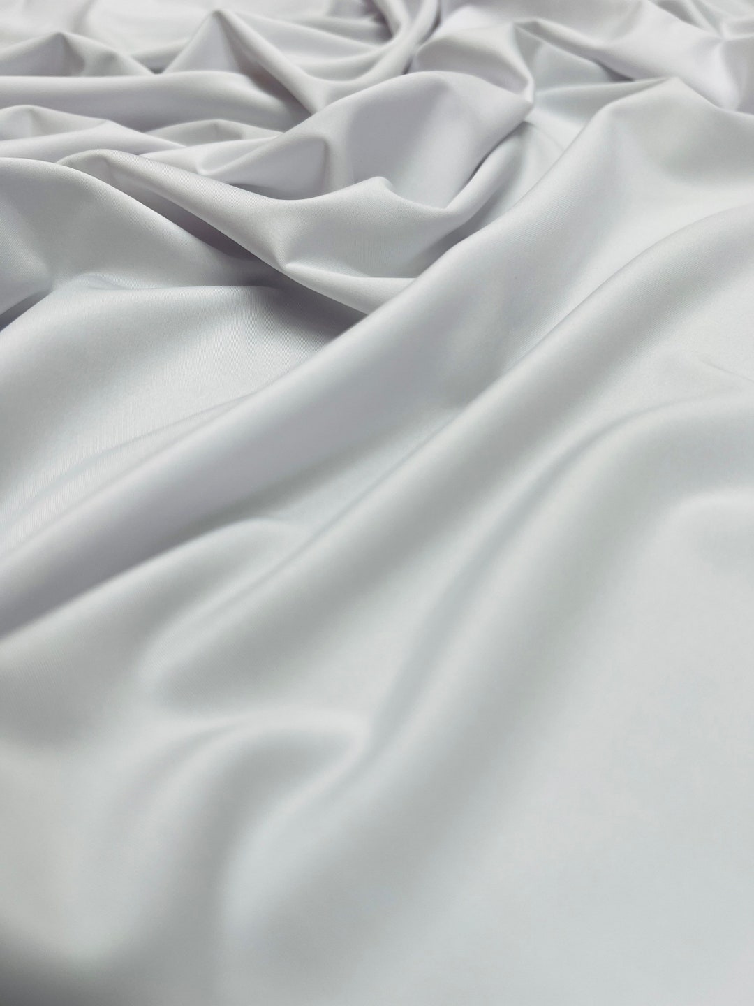 Solid Matte White Four Way Stretch Nylon Spandex Fabric by the Yard, 60 ...