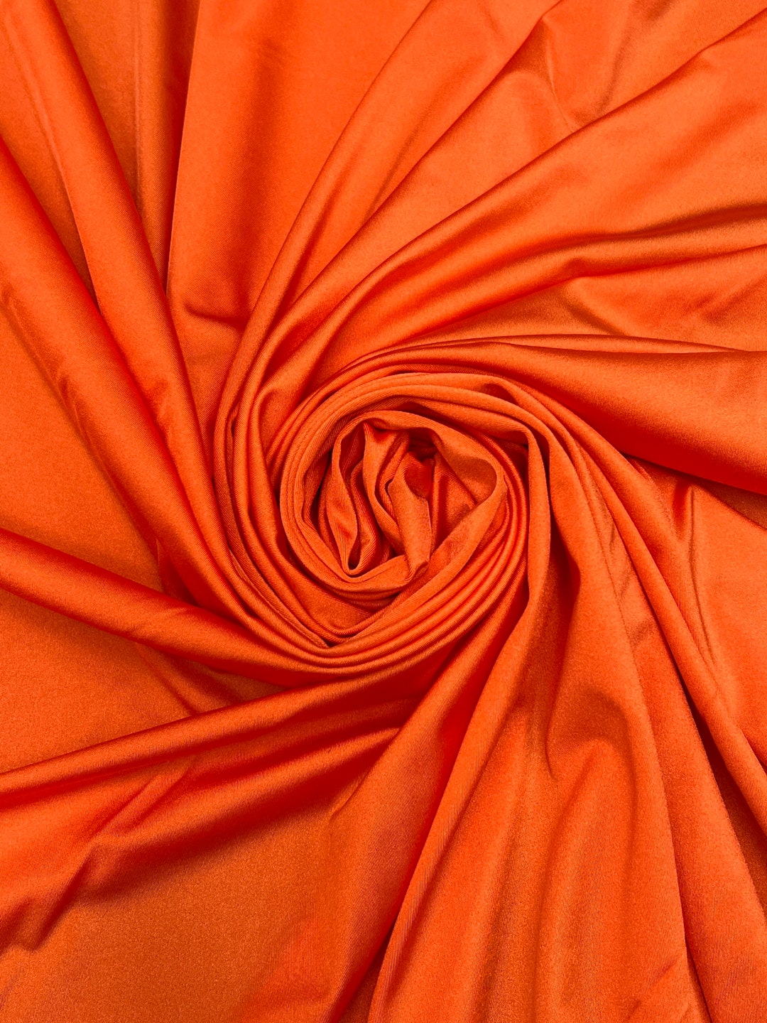 Solid Shiny Orange Four Way Stretch Nylon Spandex Fabric by the Yard, 60'' Wide, Activewear ...
