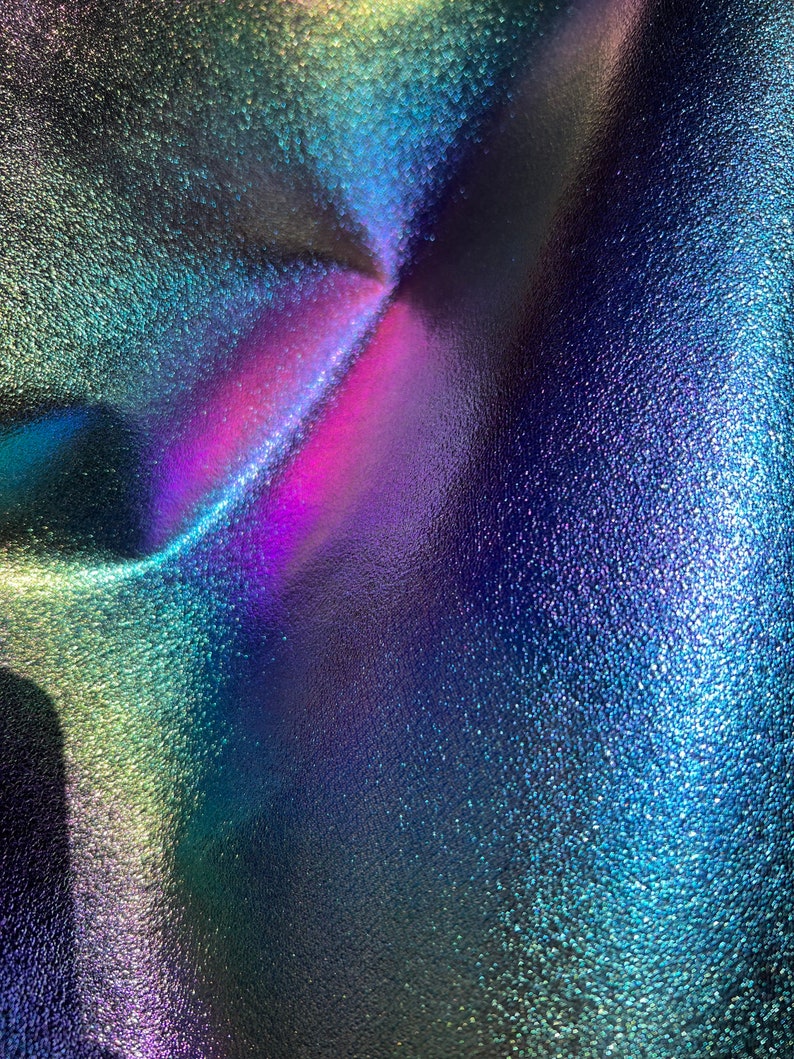 Lightweight Metallic Knit One Way Stretch Rainbow Foil Fabric by the ...