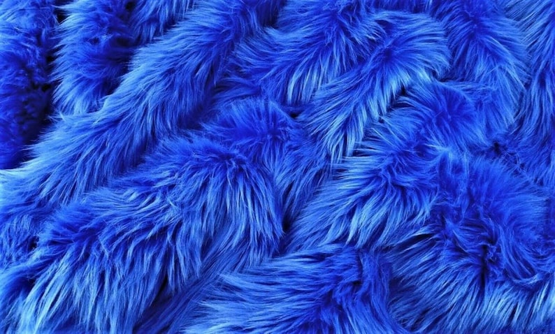 Royal Blue Luxury Shag Faux Fur Fabric by the Yard 60" Wide, Shaggy ...