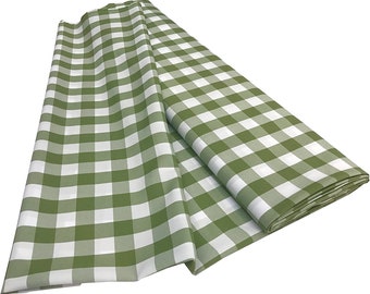 Hunter Green & White 60 Wide 65/35% Poly/cotton Gingham Checkered Plaid ...