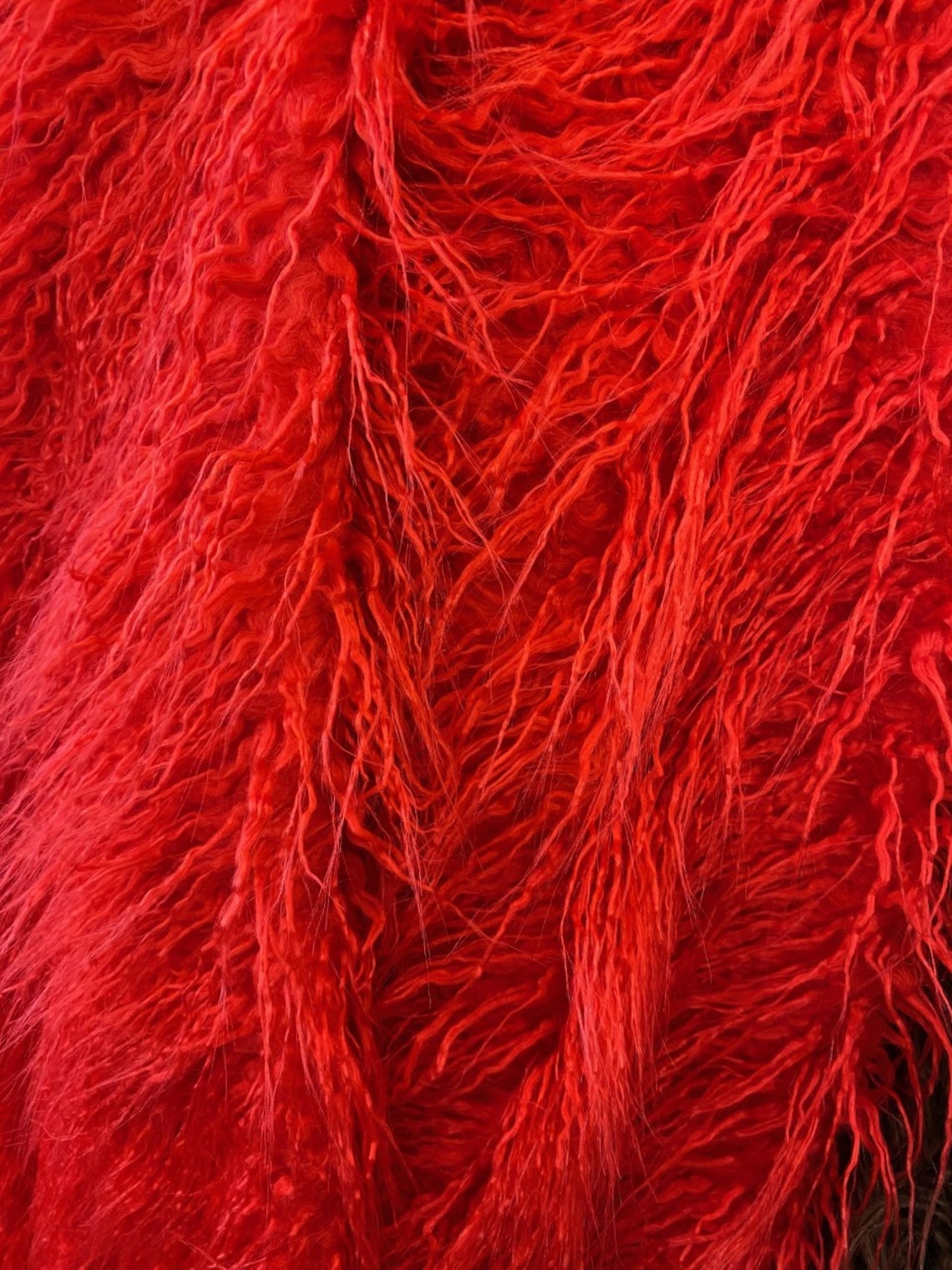 Red Mongolian Shaggy Faux Fur Fabric by the Yard 60 - Etsy