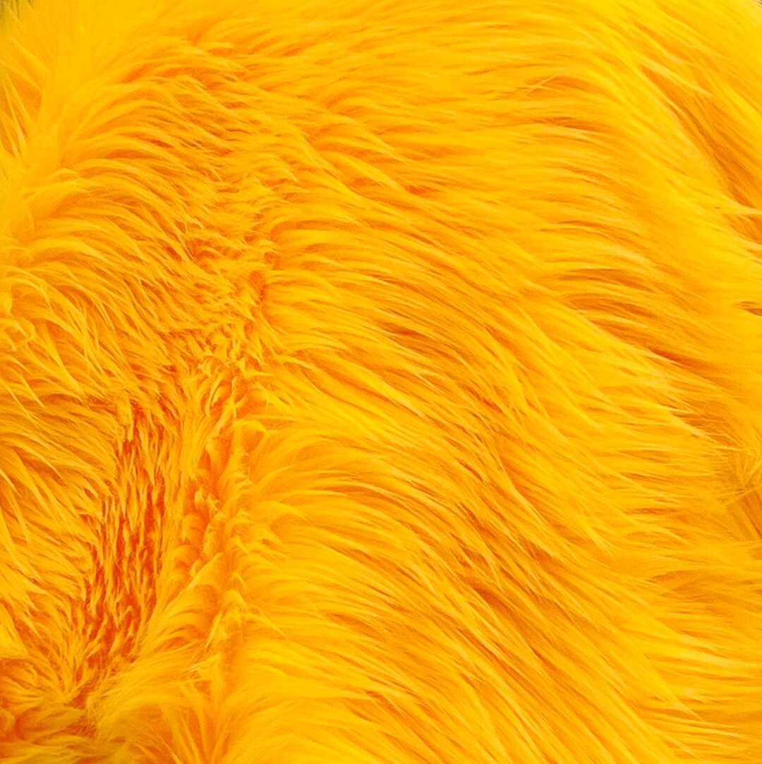 Neon Yellow Luxury Shag Faux Fur Fabric by the Yard 60" Wide, Shaggy ...
