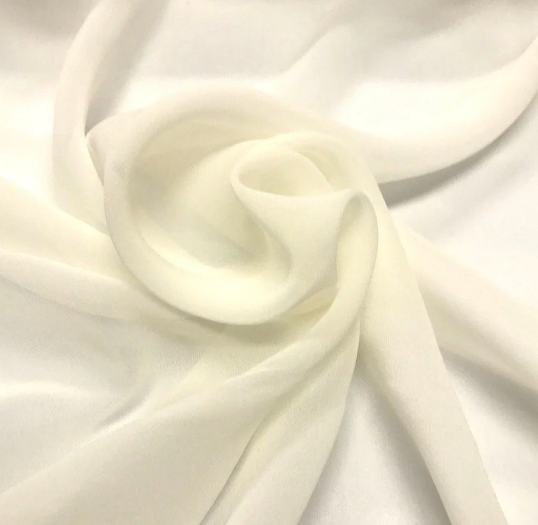 Off White Silk Chiffon Fabric by the Yard, 10 Momme, 45” Wide - Etsy