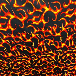 Multicolor Fire Flame Print on Four Way Stretch Nylon Spandex Fabric by ...