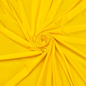 Solid Matte Yellow Four Way Stretch Nylon Spandex Fabric by the Yard, 60'' Wide, Activewear ...