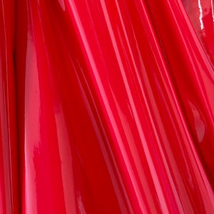 Shiny Red 4-way Stretch Vinyl Latex Fabric by the Yard, 60" Wide, DIY ...