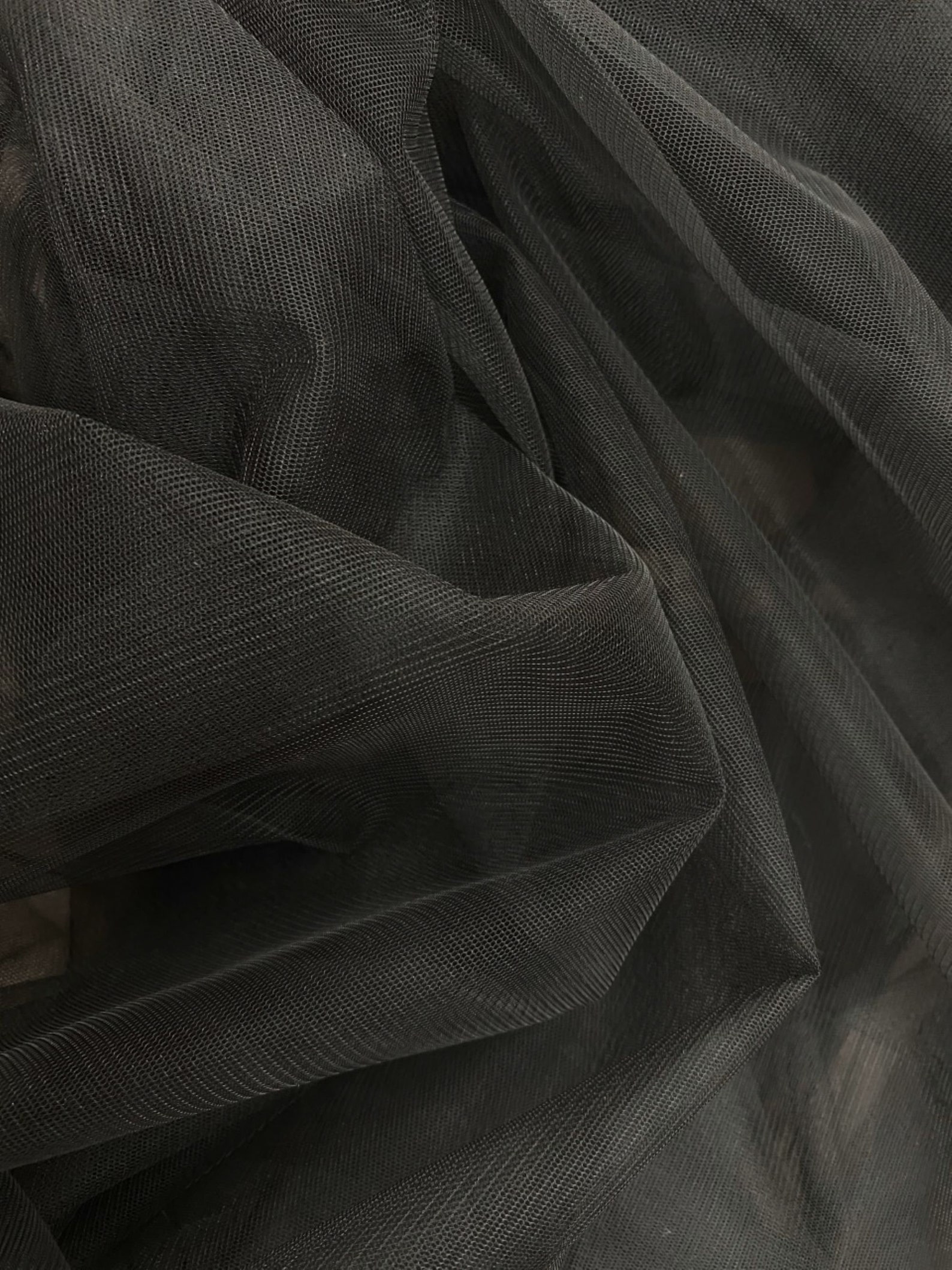Solid Black Two Way Stretch Nylon English Net Mesh Fabric by the Yard ...