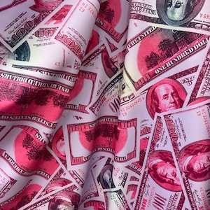 Pink Money Print on Four Way Stretch Spandex Fabric by the Yard, 60 ...